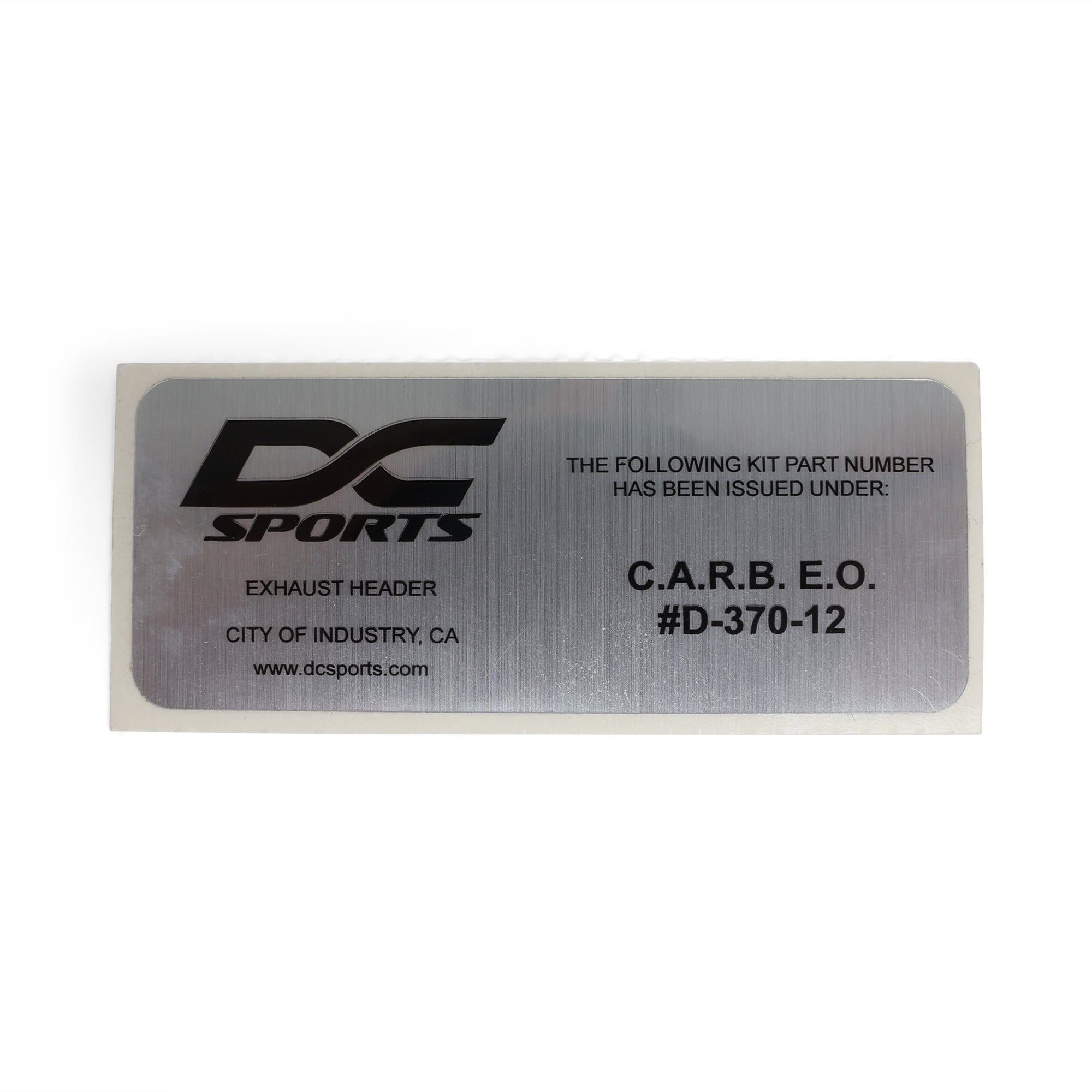 DC Sports CARB Sticker D-370-12 (For Headers)