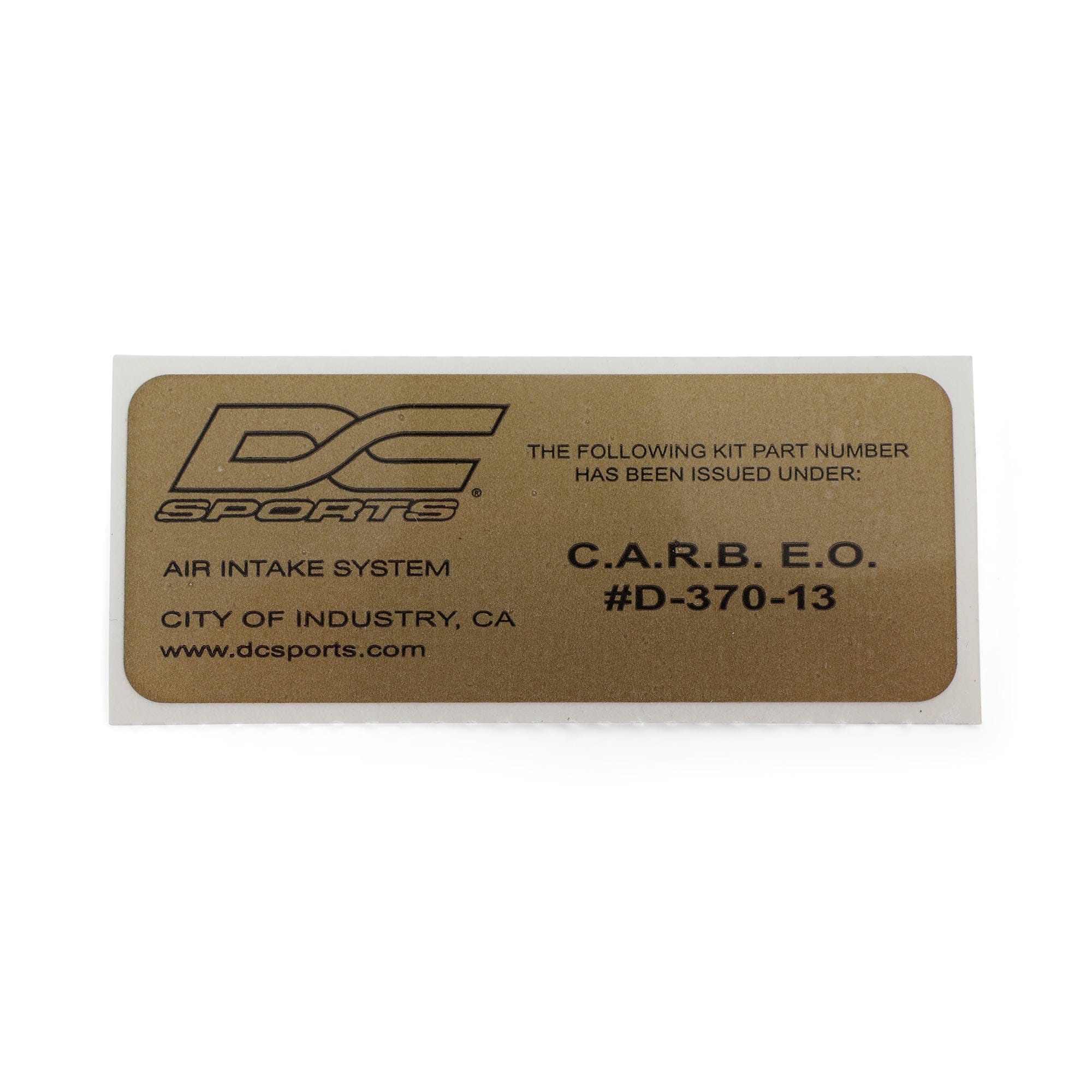 DC Sports CARB Sticker D-370-13 (For Intakes)