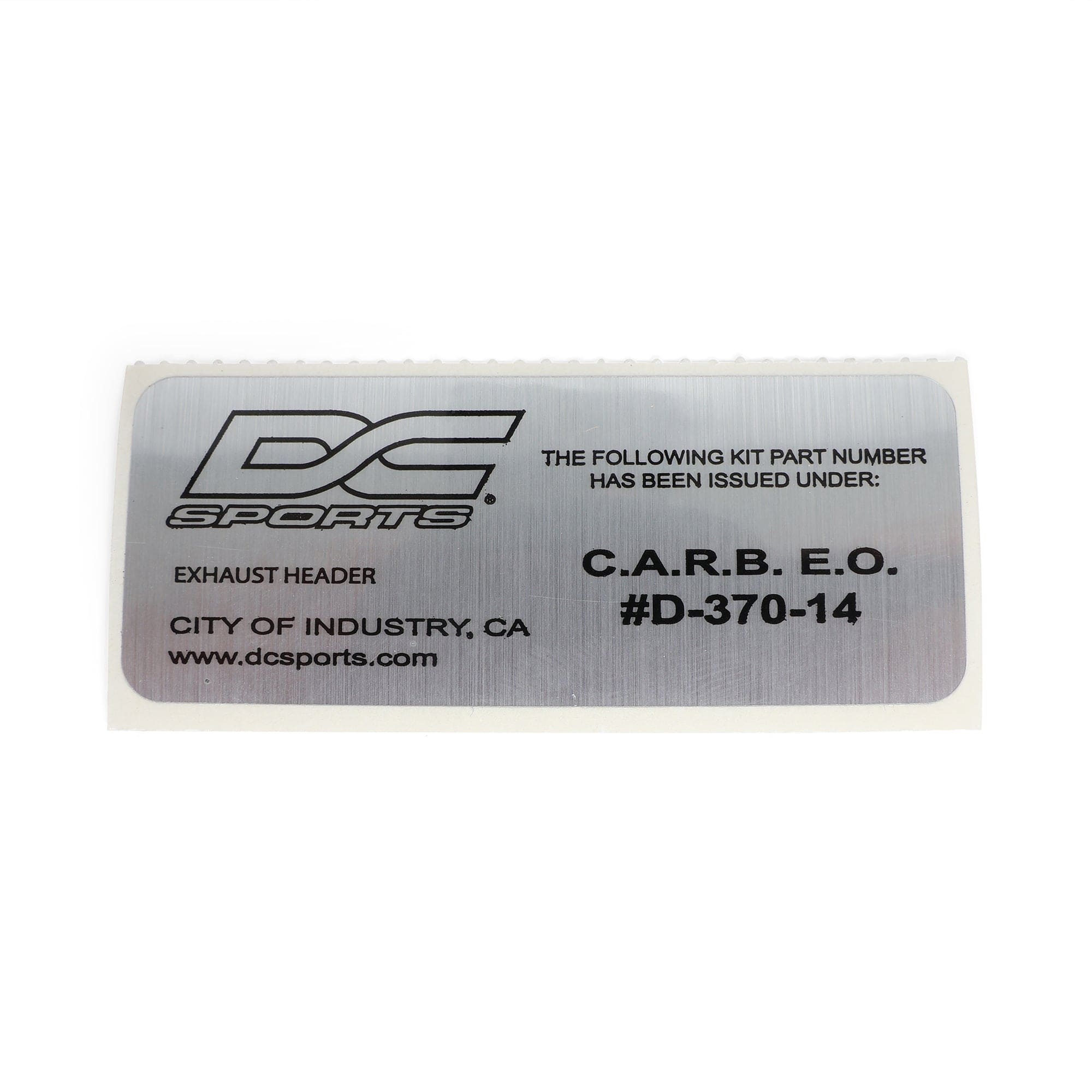 DC Sports CARB Sticker D-370-14 (For Headers)