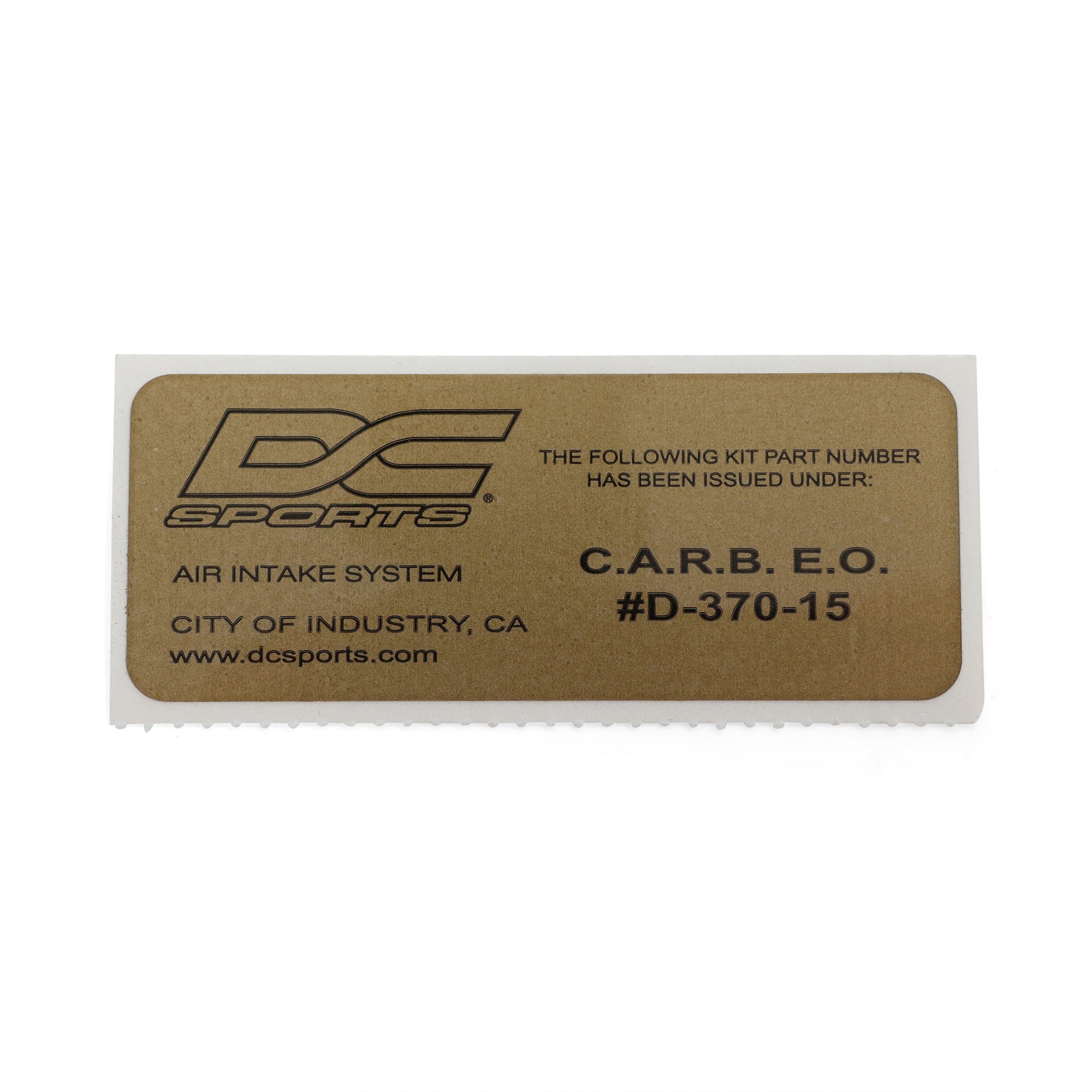 DC Sports CARB Sticker D-370-15 (For Intakes)